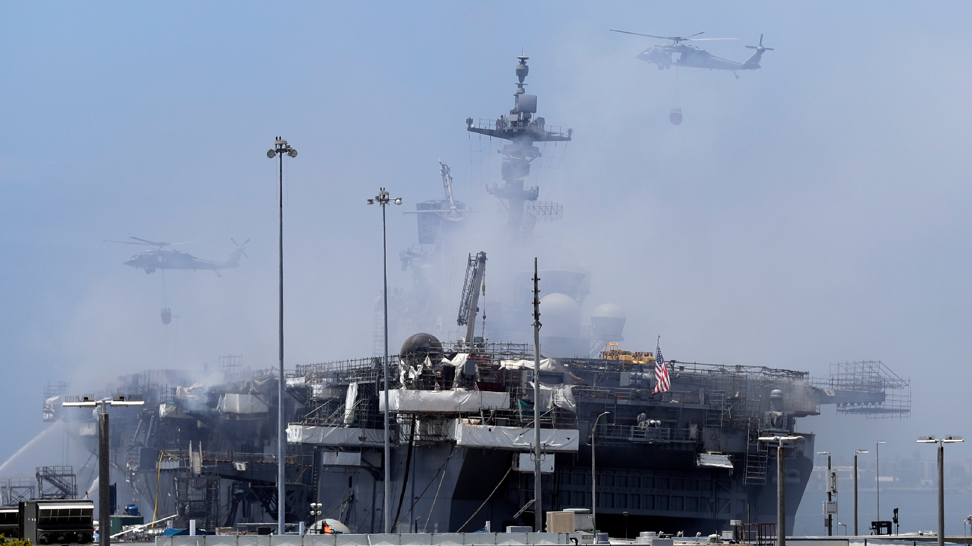 59 injured as firefighting continues on U.S. Navy ship in San Diego - CGTN