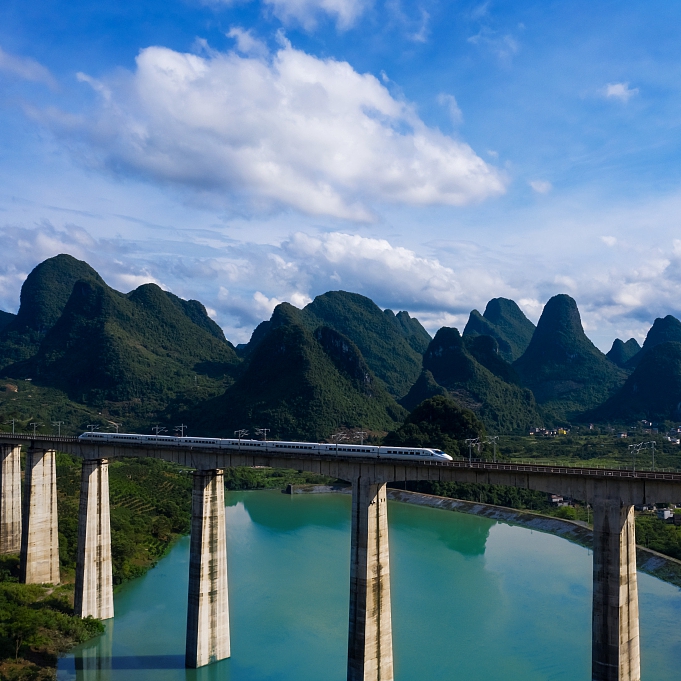 Live: HSR track maintenance at the heart of SW China's karst region - CGTN