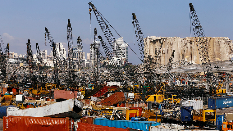 Live: View of Beirut after last week's massive warehouse blast - CGTN