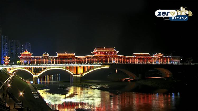 Live: Take a look at the covered bridge over Kaijiang River - CGTN