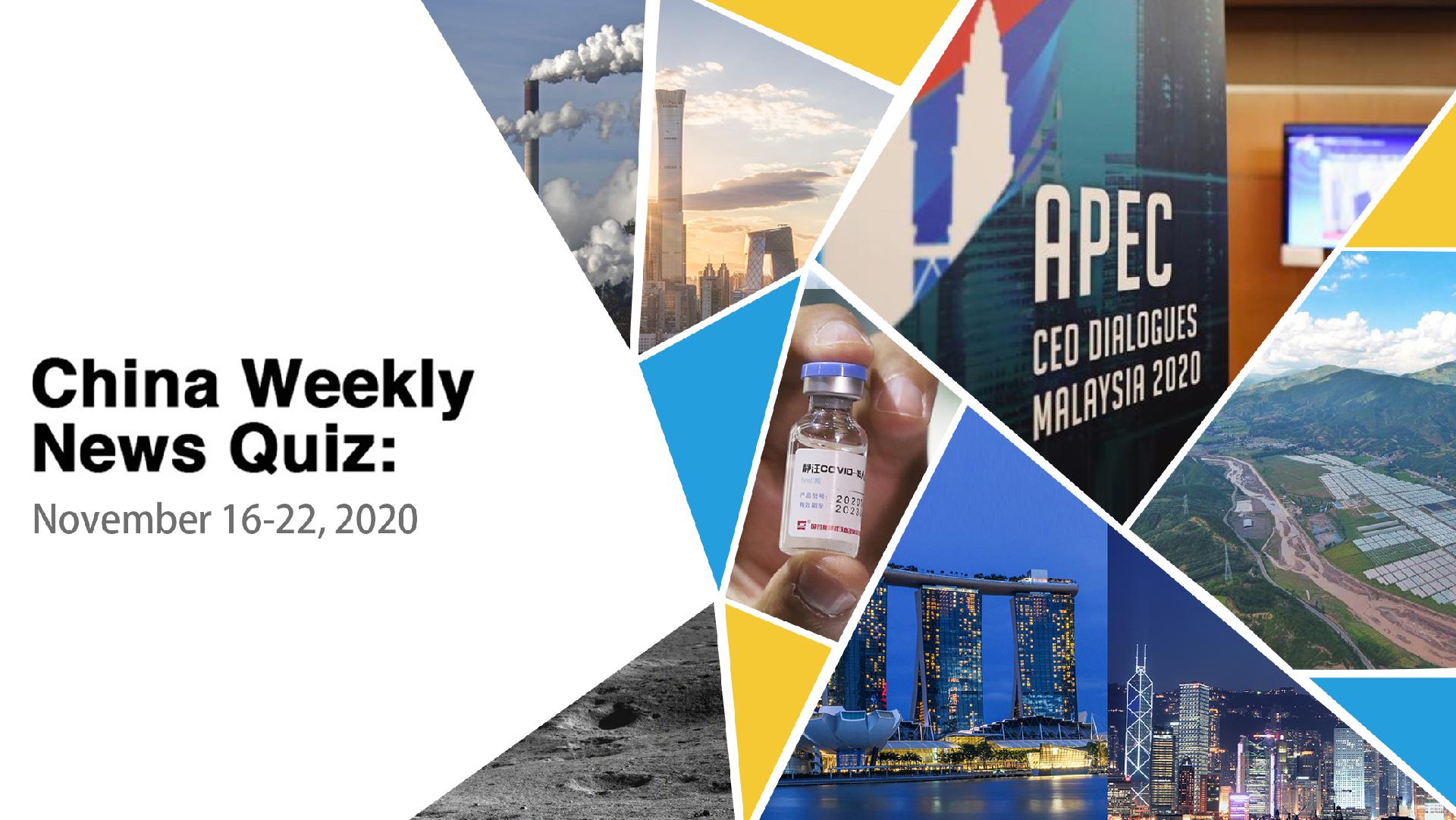 China Weekly News Quiz: November 16-22, 2020 - CGTN