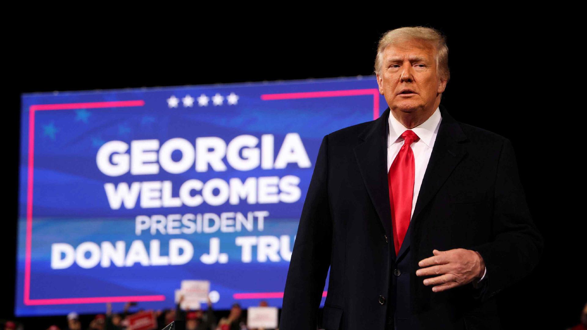 Trump in Georgia for Republican candidates, pressing vote fraud claims ...
