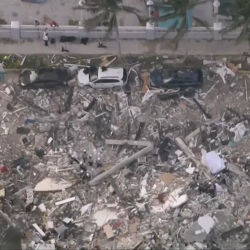 Live: Aerial view of collapsed building in Miami - CGTN
