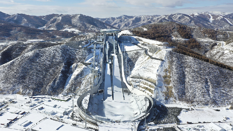 Live: National Ski Jumping Center prepares for Olympic test event - CGTN