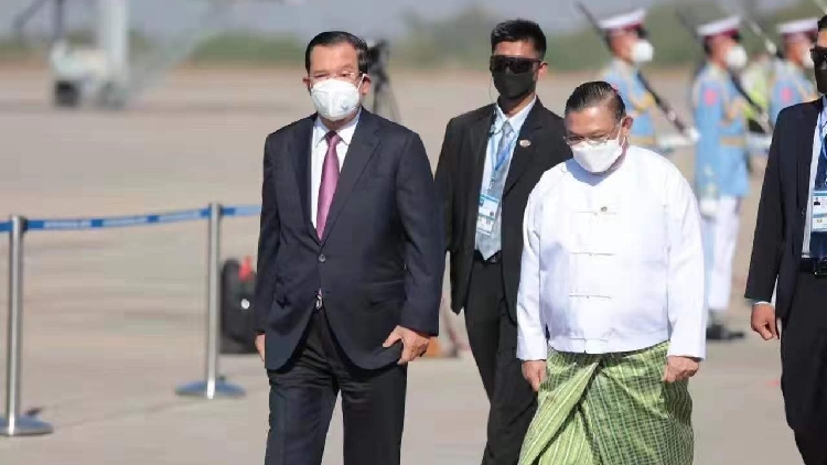 Cambodia PM arrives in Myanmar for two-day visit - CGTN