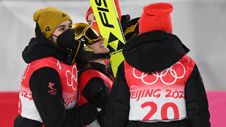 Germany goes for gold as ski jumping mixed team makes Olympic debut - CGTN