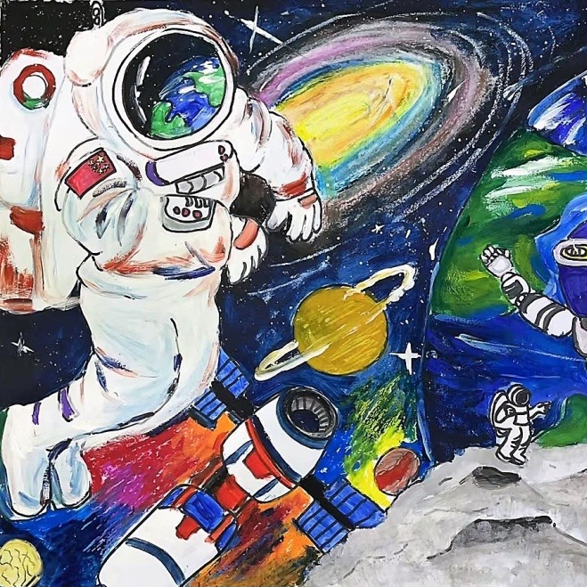 Youth paintings on space go on show to mark 1st year of Tianhe launch ...