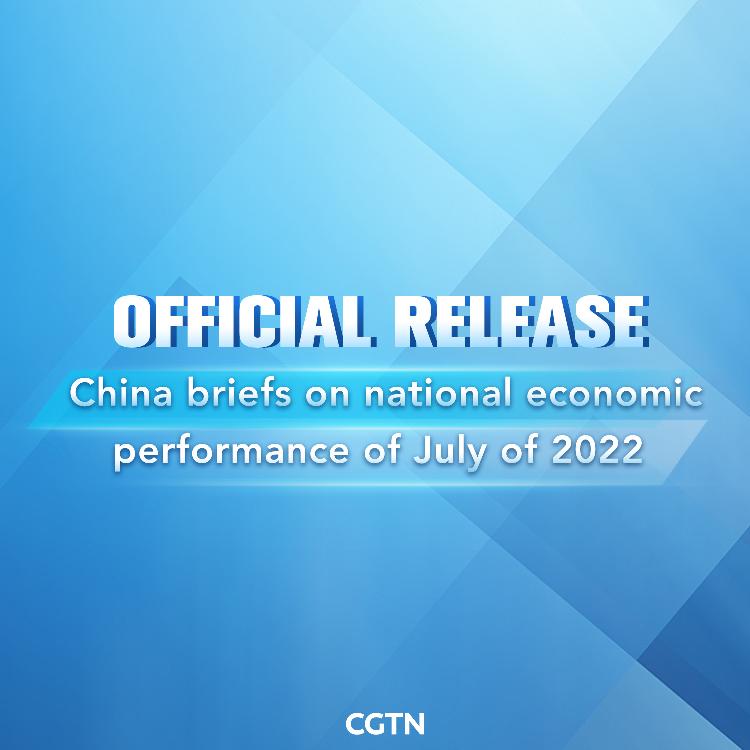 Live: China briefs on the national economic performance of July 2022 - CGTN