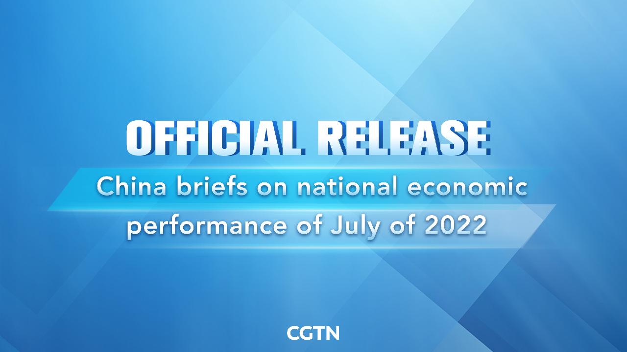 Live: China briefs on the national economic performance of July 2022 - CGTN