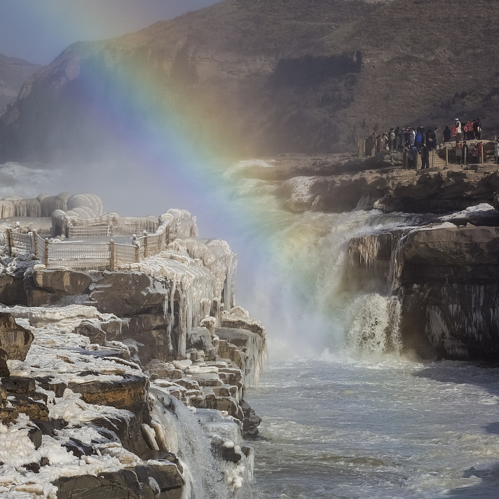 Live: A spectacular view of Hukou Waterfall on the Yellow River - CGTN