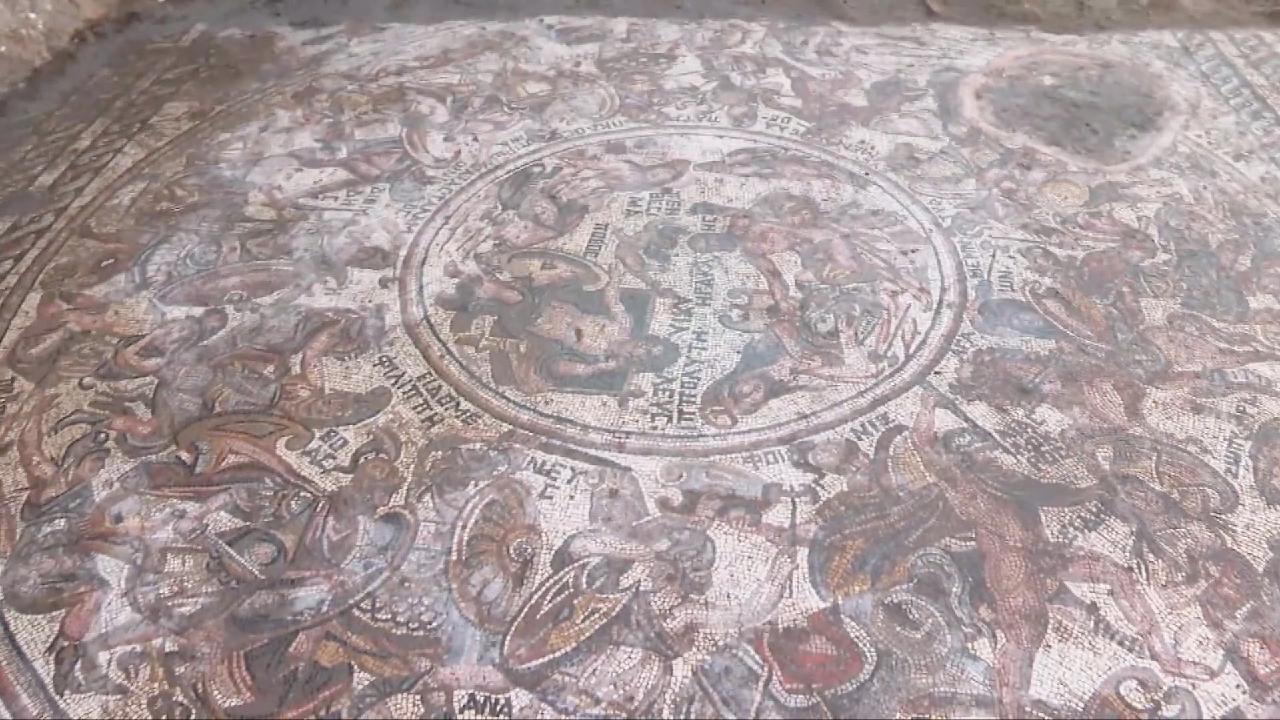 Rare Roman mosaic unearthed in western Syria - CGTN