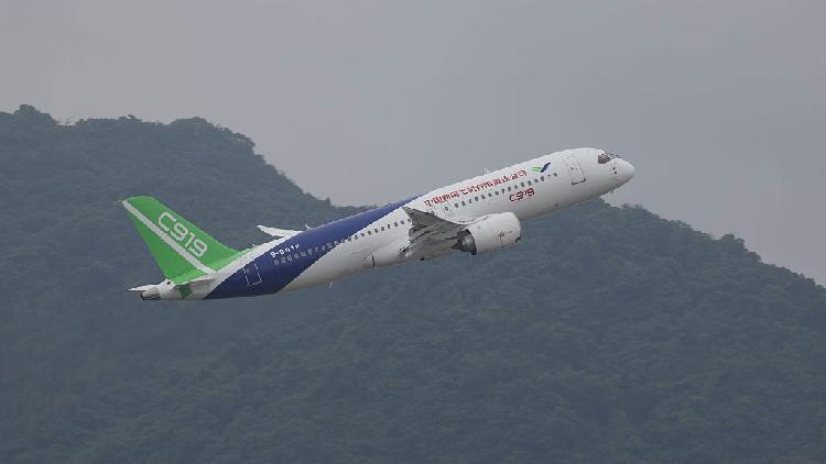 Chinese jetliner C919 debuts at airshow, securing orders for 300 planes - CGTN