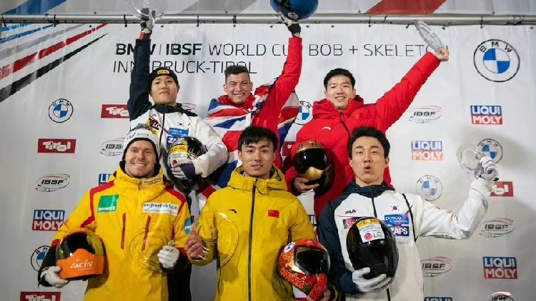 China's Chen Wenhao wins bronze in skeleton World Cup - CGTN