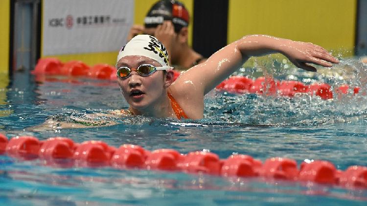 Li Bingjie bags third gold at national spring swimming championships - CGTN