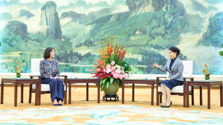 Peng Liyuan meets with Gabon's first lady - CGTN