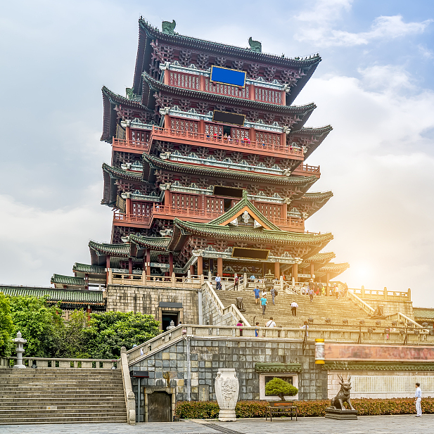 Live: Vibrant view of the Pavilion of Prince Teng in Jiangxi, China - CGTN