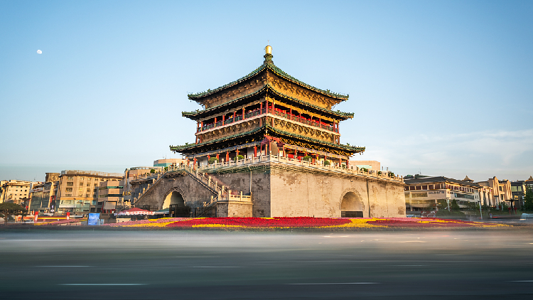 Live: View of Xian Bell Tower, iconic site of ancient capital Xian - CGTN
