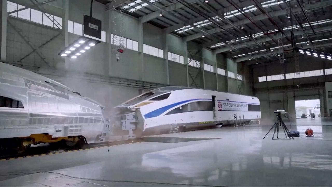 Collision experiment highlights safety of China's high-speed trains - CGTN
