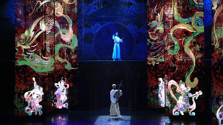 Stage performance amplifies Dunhuang culture with help of hi-tech - CGTN