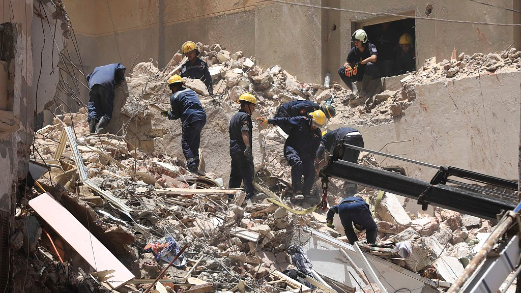 At least 4 injured after collapse of 13-story building in Egypt - CGTN