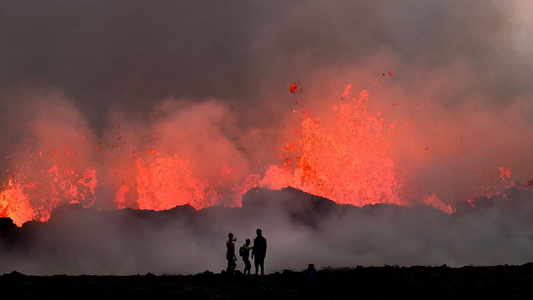 Live: Smoke clouds and lava as volcano erupts near Icelandic capital - CGTN