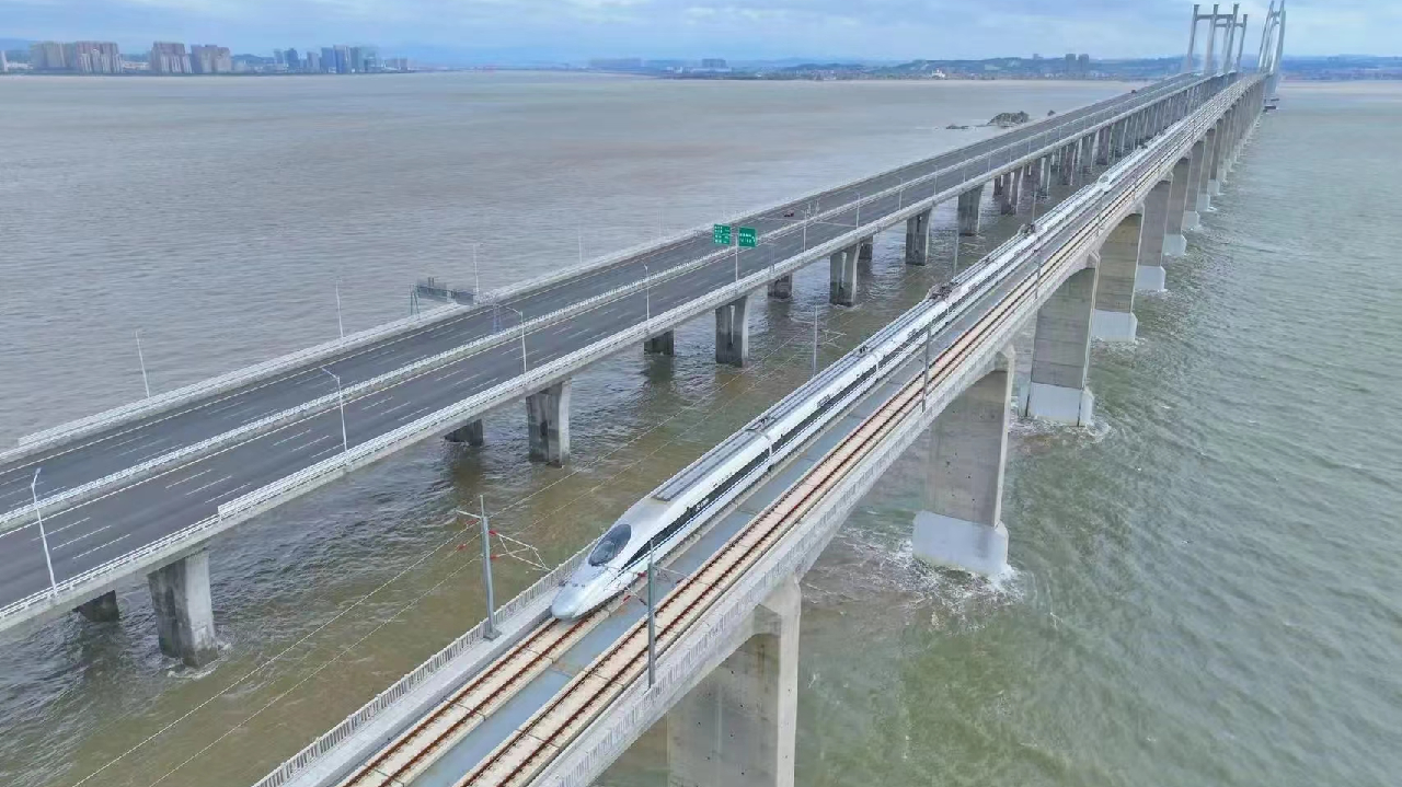 China's first sea-crossing high-speed railway begins trial operation - CGTN
