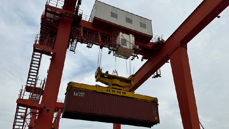 Cargo loading process on China-Europe Express train in E China - CGTN