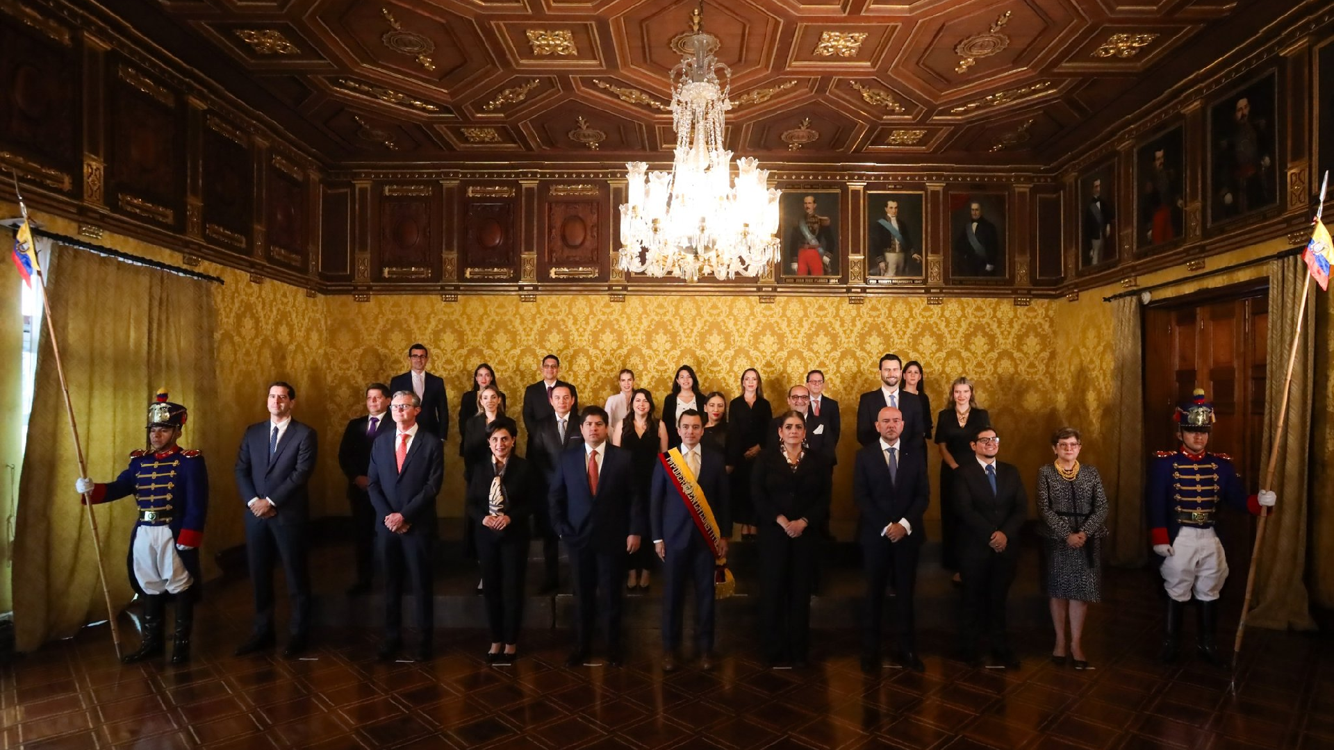 Ecuador's new president introduces cabinet in 1st official photo - CGTN
