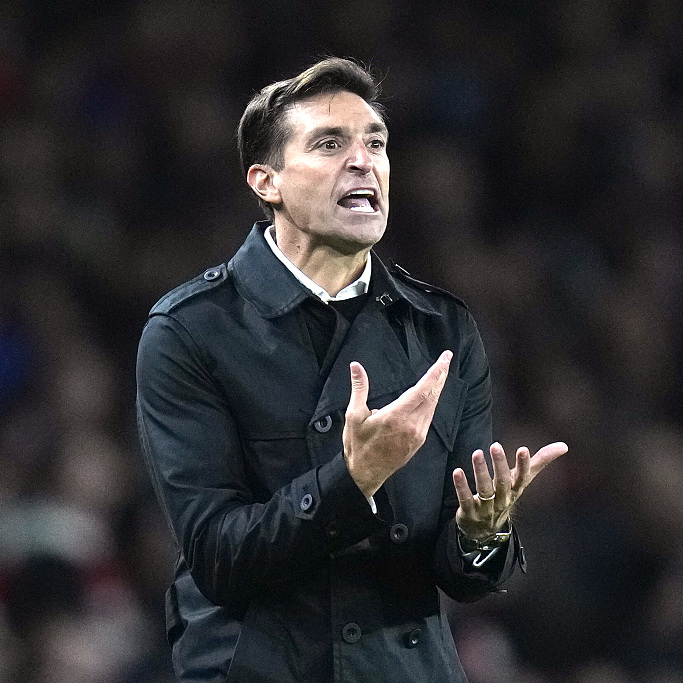 Sevilla fire manager Diego Alonso during struggling 2023-24 season - CGTN