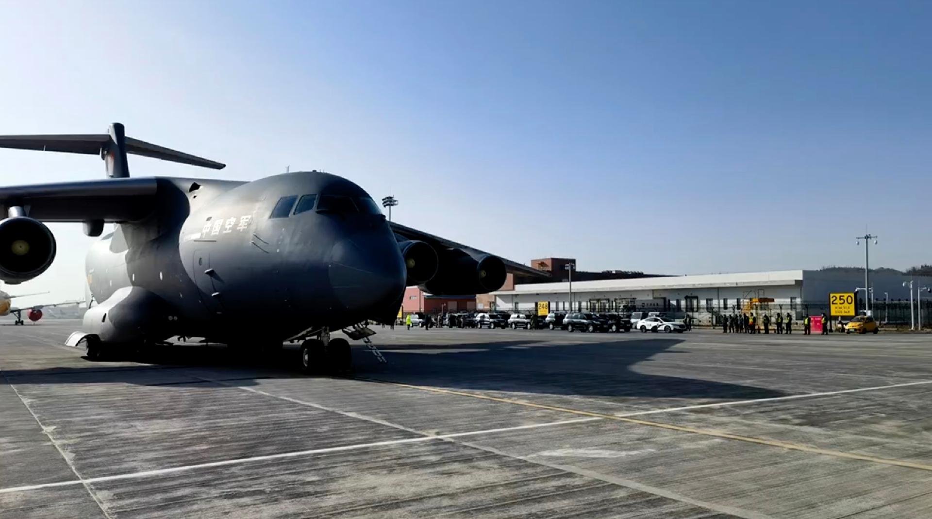 China's Y-20 transport aircraft arrives in quake-hit NW China - CGTN