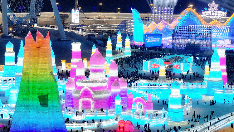 Ice and snow festival thrills visitors in Harbin - CGTN