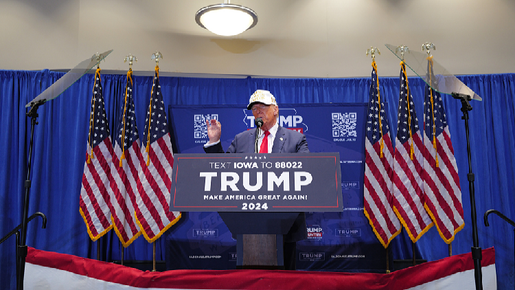 Trump seeks early victory in Iowa caucus, as Republicans brave snow - CGTN