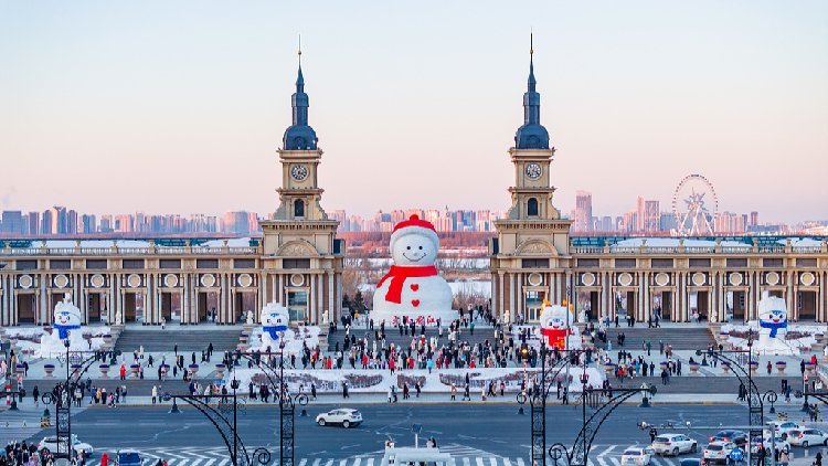 Live: Giant snowman makes annual appearance in NE China's Harbin - CGTN