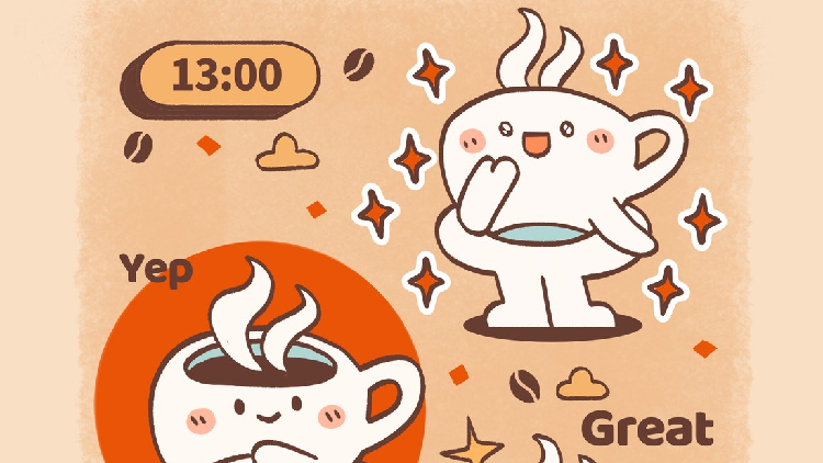 Memes of the cute mascot CoffeeTogether - CGTN