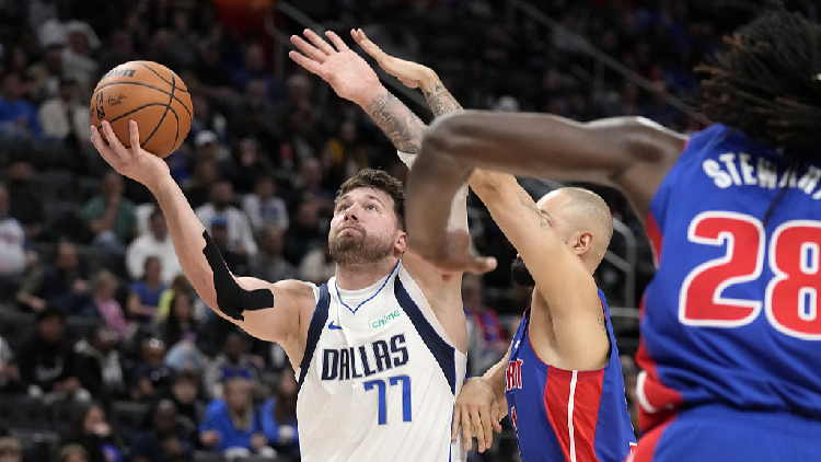 Doncic makes NBA triple-double history as Mavs down Pistons - CGTN