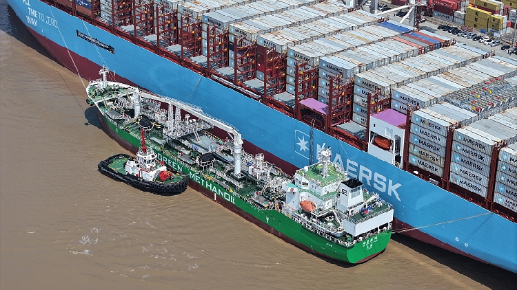 China completes its first methanol ship-to-ship bunkering operation - CGTN