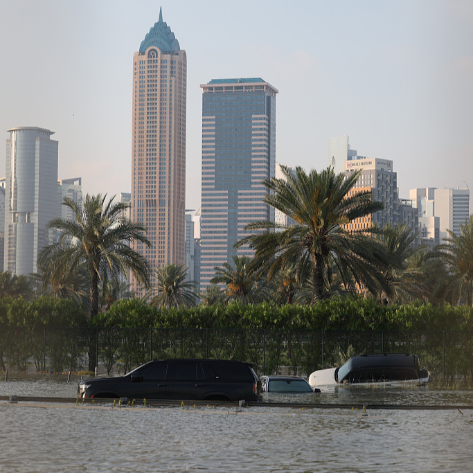 Clean up begins after at least one dead in heavy UAE rain, floods - CGTN