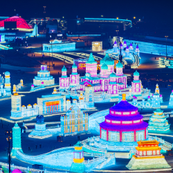 Live: Lights illuminate world's largest ice and snow theme park - CGTN