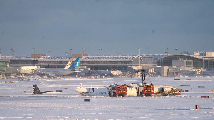 Live: Latest as Delta plane flips on landing at Toronto airport - CGTN