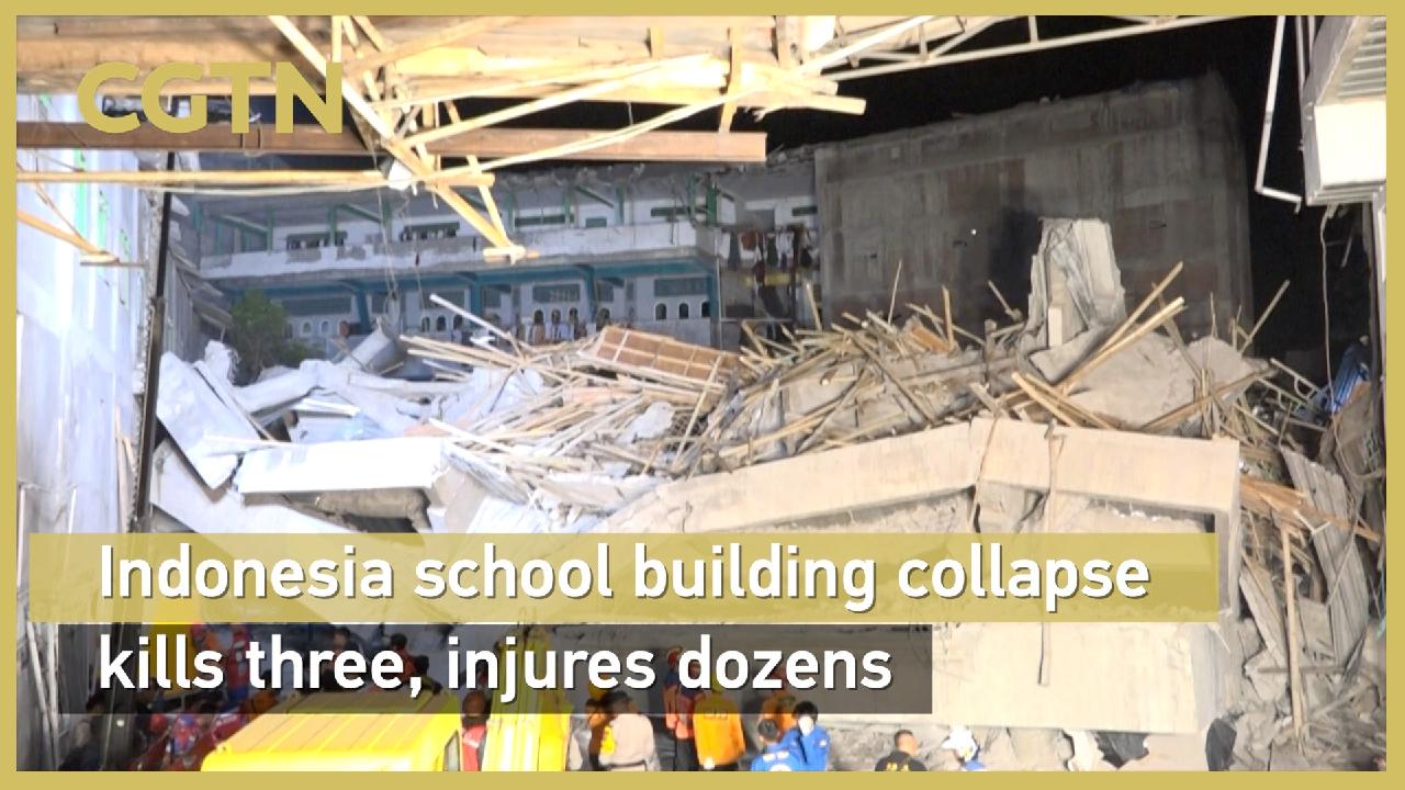 Indonesia school building collapse kills three, injures dozens - CGTN