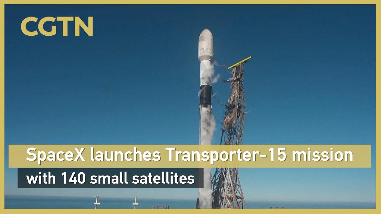 SpaceX launches Transporter-15 mission with 140 small satellites - CGTN