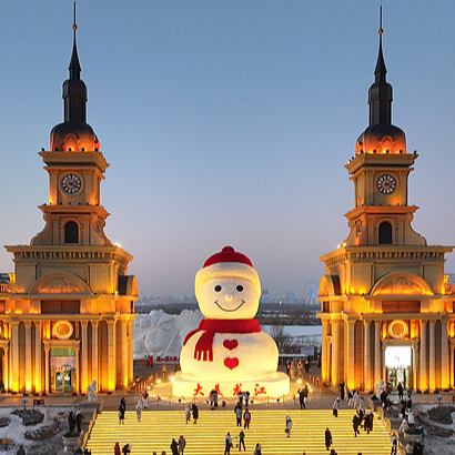 Live: A view of Harbin's iconic giant snowman for the winter season - CGTN