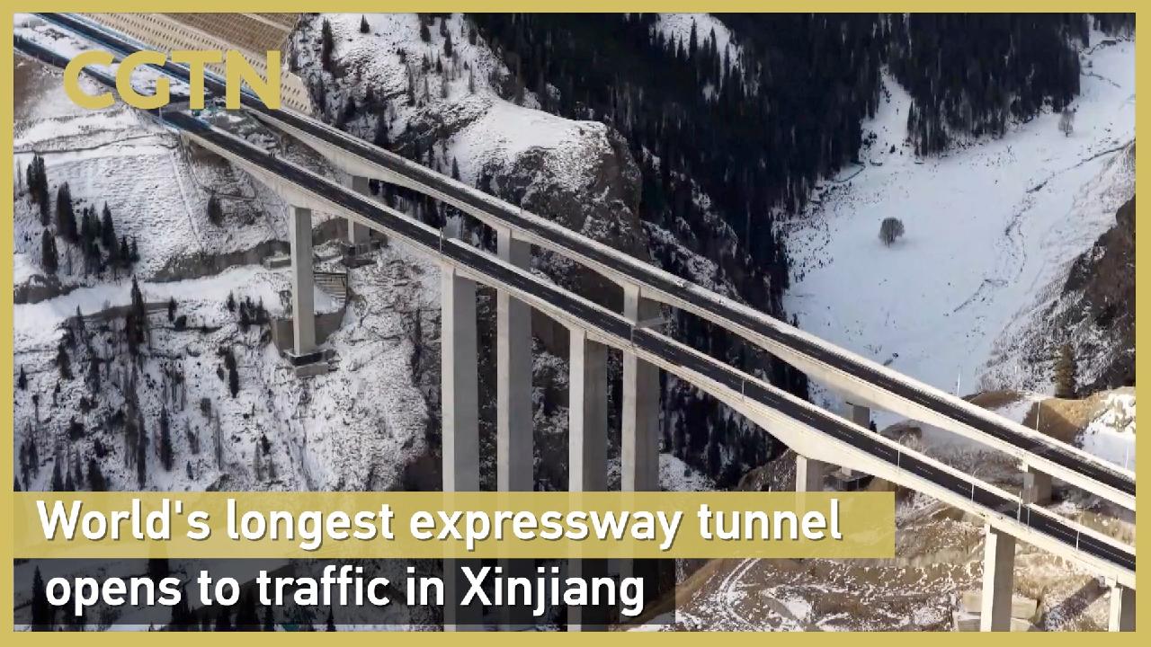 World's longest expressway tunnel opens to traffic in Xinjiang - CGTN