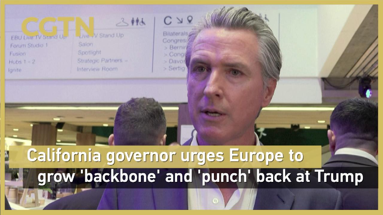 California governor urges Europe to grow 'backbone' and 'punch' back at ...