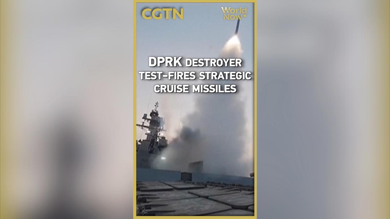 DPRK destroyer test-fires strategic cruise missiles - CGTN
