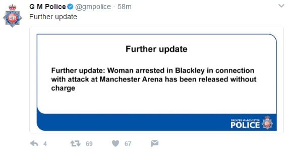 Manchester police release woman linked to the attack - CGTN