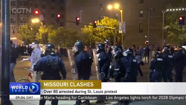 Missouri Clashes: Over 80 arrested during St. Louis protest - CGTN