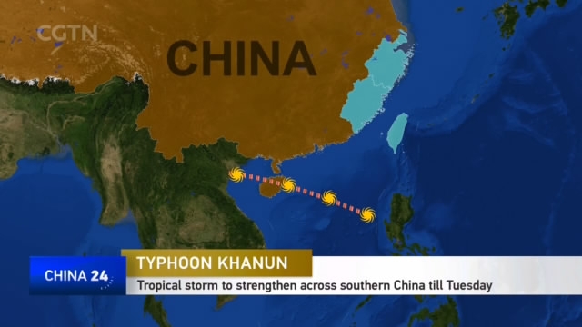 Typhoon Khanun: Tropical storm to strengthen across southern China till ...